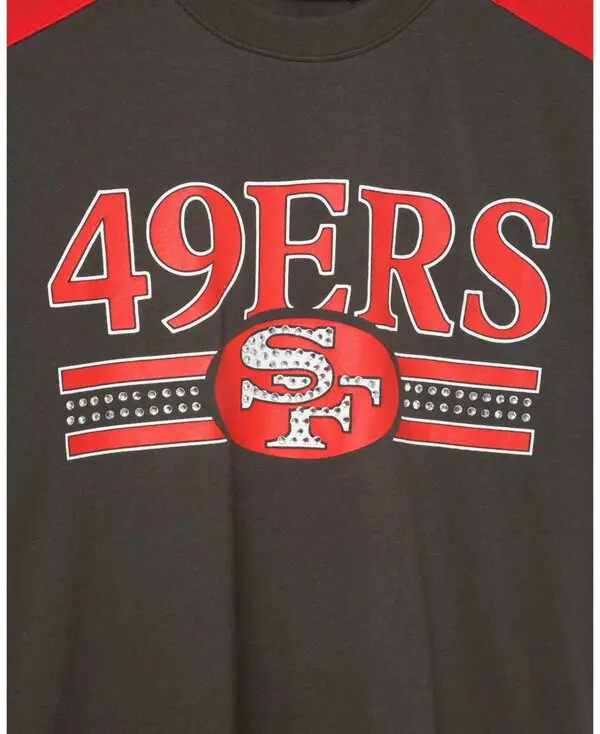 Junk Food Clothing San Francisco 49ers Striped Crop Tee