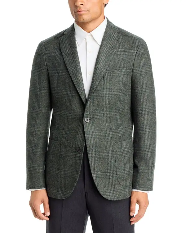 Boglioli Wool Tonal Plaid Regular Fit Flannel Jacket