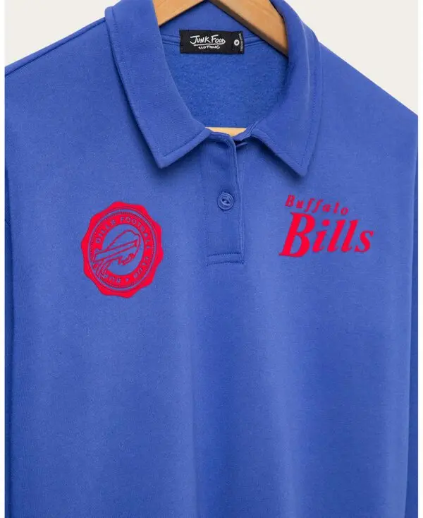 Junk Food Clothing Buffalo Bills Polo Crop Fleece - Liberty