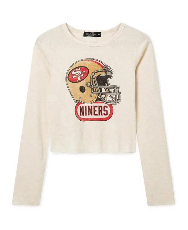 Junk Food Clothing San Francisco 49ers Helmet Crop Thermal - Birch