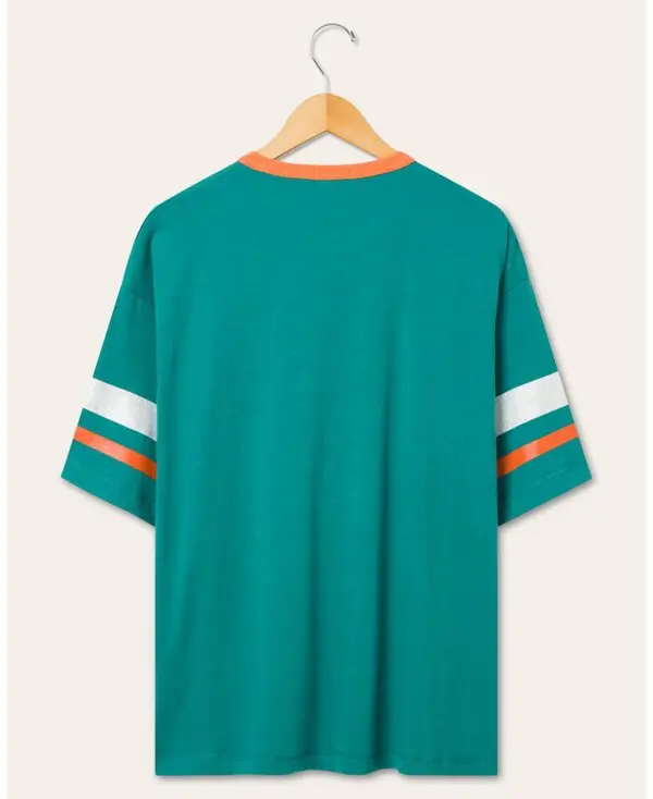Junk Food Clothing Miami Dolphins Glitter Boxy Ringer Tee