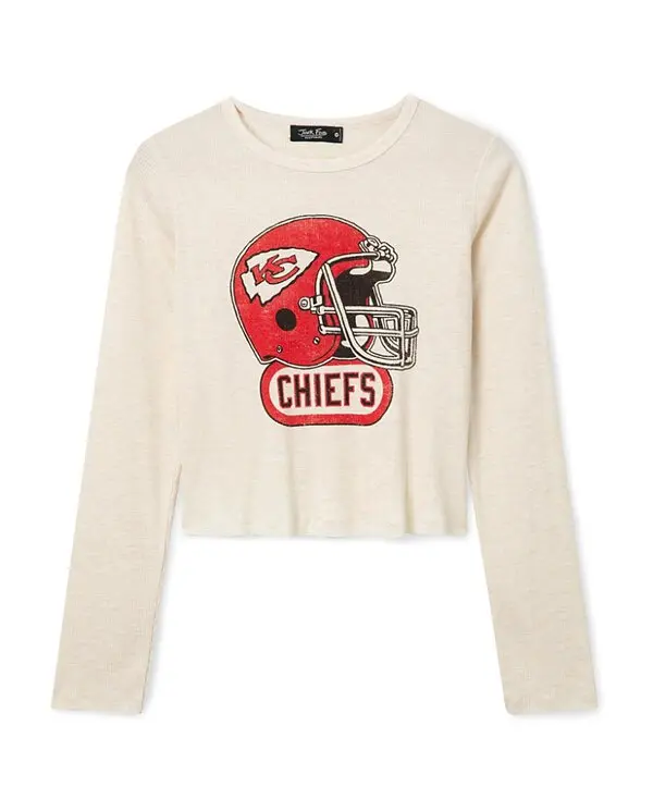 Junk Food Clothing Kansas City Chiefs Helmet Crop Thermal - Birch