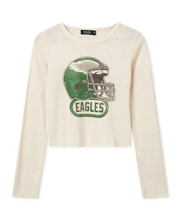 Junk Food Clothing Philadelphia Eagles Helmet Crop Thermal - Birch