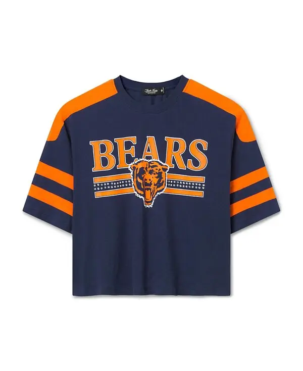 Junk Food Clothing Chicago Bears Bling Striped Cropped T-shirt