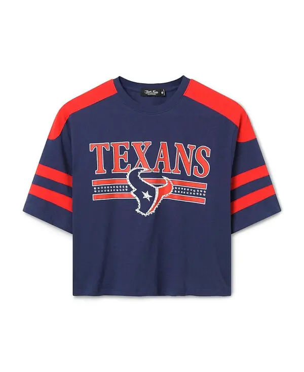 Junk Food Clothing Houston Texans Bling Striped Crop T-shirt