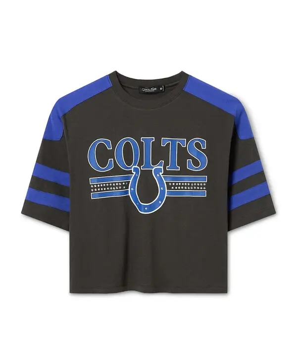 Junk Food Clothing Indianapolis Colts Striped Bling Crop Tee