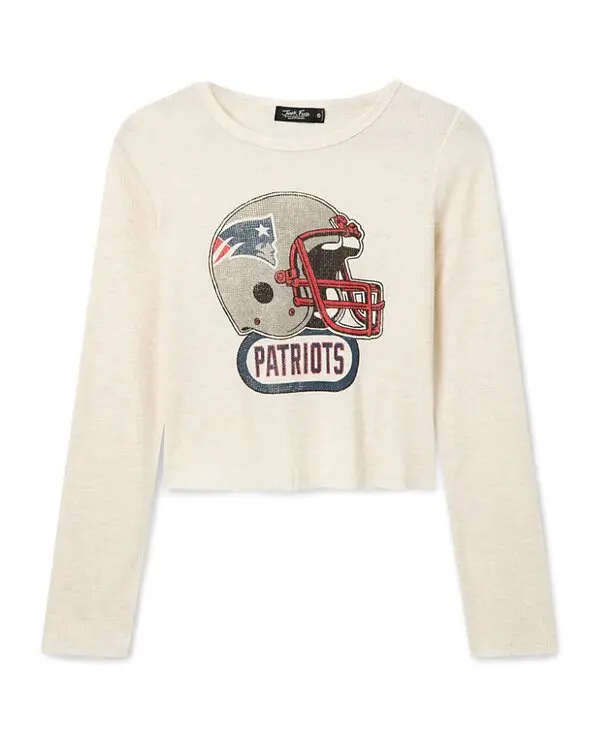 Junk Food Clothing New England Patriots Helmet Crop Thermal - Birch