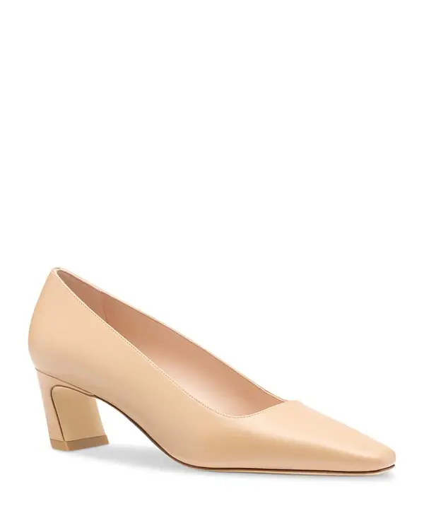 STUART WEITZMAN Stassi 50 Leather Pumps - Adobe