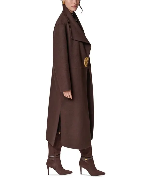Donna Karan New York Wing Collar Hardware Trim Coat