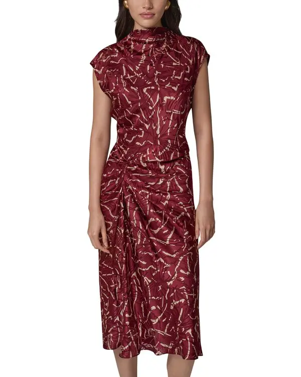 Donna Karan New York Cowl Neck Side Ruched Dress