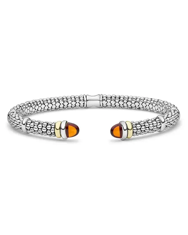 Lagos 18k Yellow Gold & Sterling Silver Gemstone Versa Torque Bracelet - Citrine