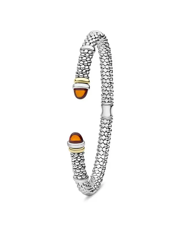 Lagos 18k Yellow Gold & Sterling Silver Gemstone Versa Torque Bracelet - Citrine