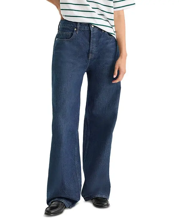 Good American Vintage High Rise Wide Leg Jeans In Indigo1329 - Indigo