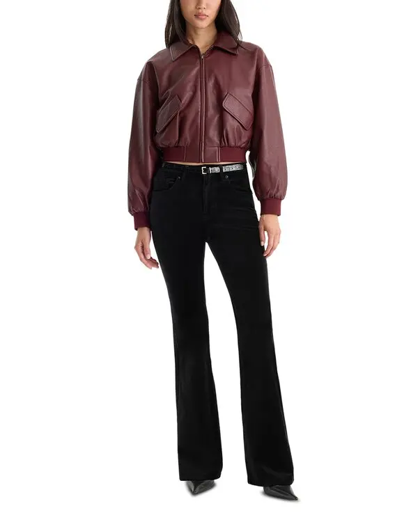 Good American Good Legs Velvet High Rise Flared Jeans