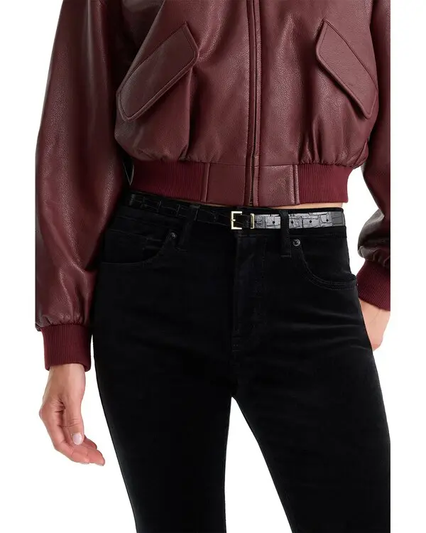 Good American Good Legs Velvet High Rise Flared Jeans