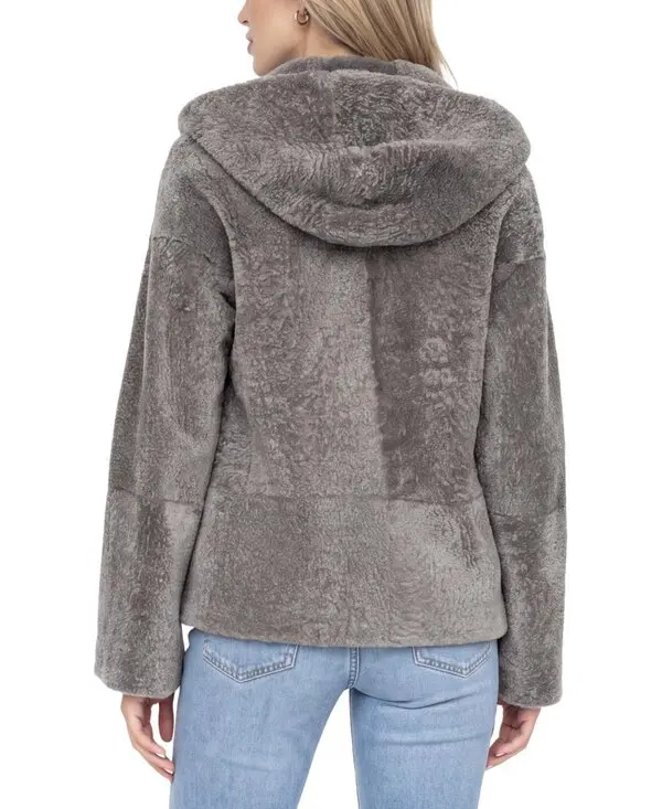 Gorski Reversible Shearling Lamb Zip Parka - Gray