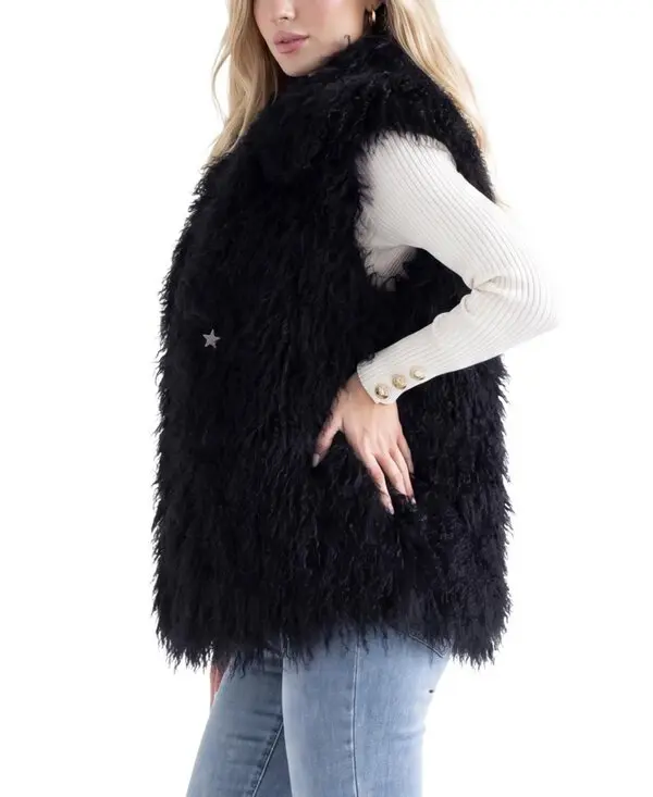 Gorski Reversible Mongolian Shearling Lamb Vest With Wool And Cashmere Back