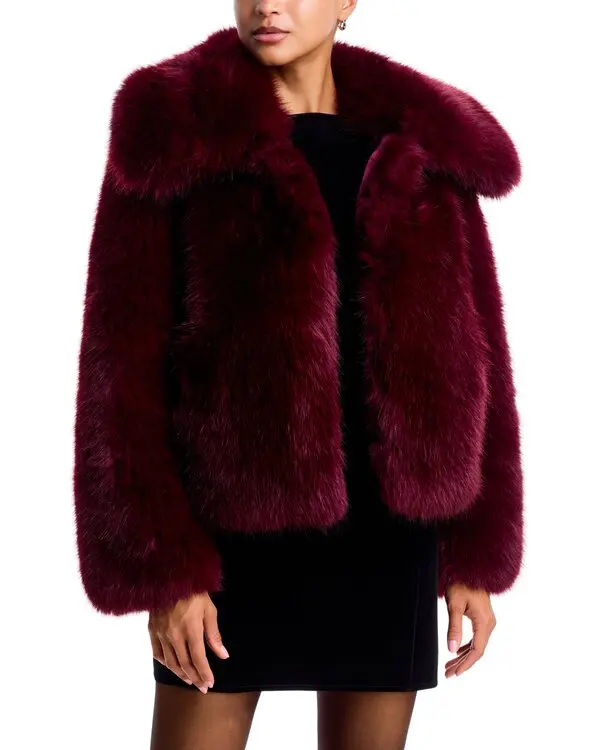 Aqua Faux Fur Collar Jacket