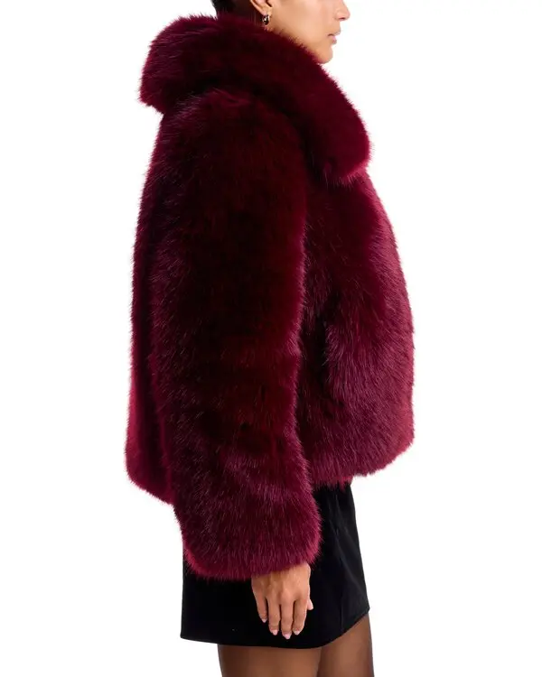 Aqua Faux Fur Collar Jacket