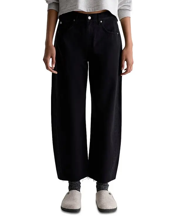 Ag Hattie High Rise Barrel Jeans - Super Black