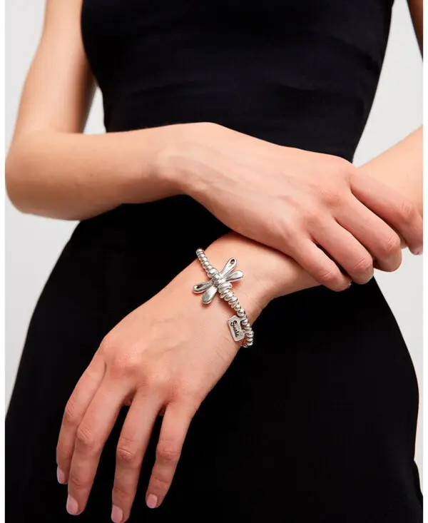 UNODE50 Elastic Bracelet With Sterling Plated Dragonfly