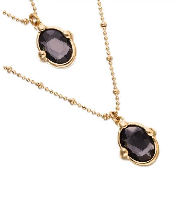 UNODE50 Double Necklace In And Small Faceted Crystals