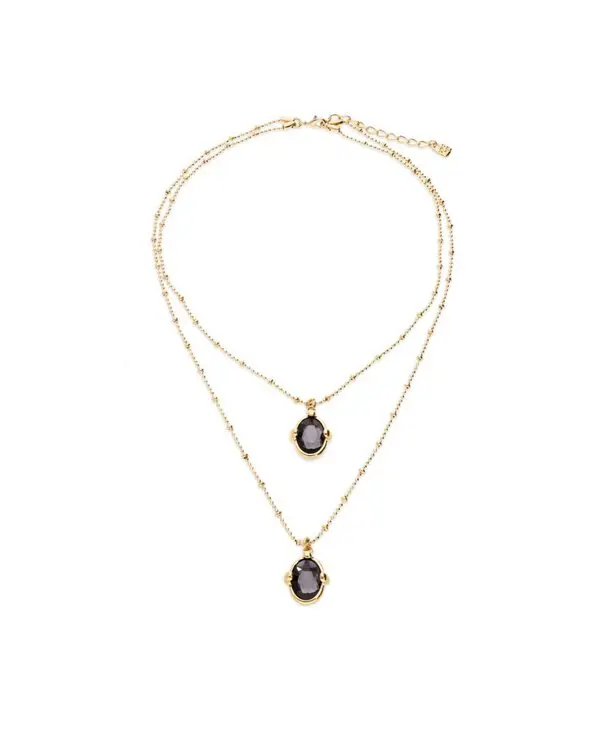 UNODE50 Double Necklace In And Small Faceted Crystals