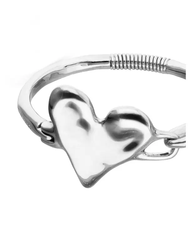 UNODE50 Sterling -plated Semi-rigid Bracelet With Heart Detail