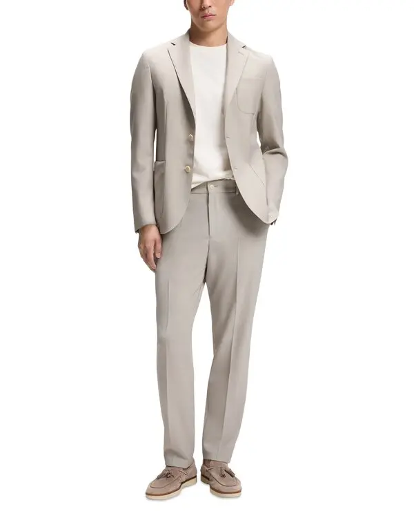 BOSS Perin Wool Tapered Fit Pants - Light Beige