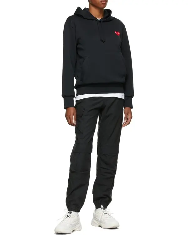 Play Comme Des Garcon Heart-patch Rib-trimmed Hoodie