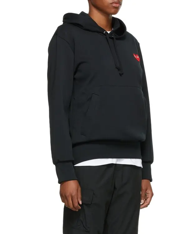 Play Comme Des Garcon Heart-patch Rib-trimmed Hoodie