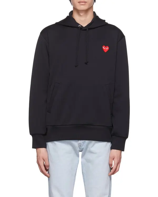 Play Comme Des Garcon Heart-patch Rib-trimmed Hoodie
