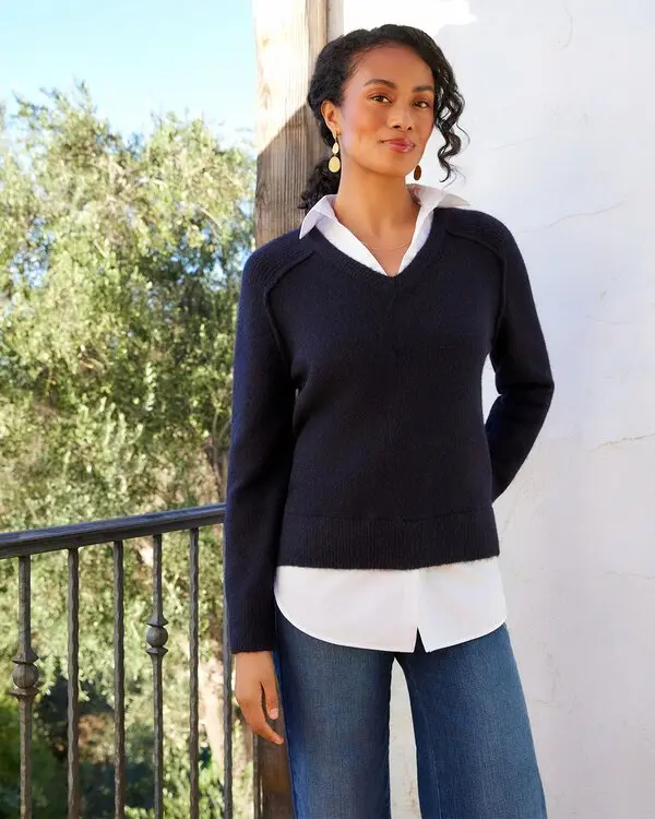 Karen Kane Layered Look Relaxed Sweater