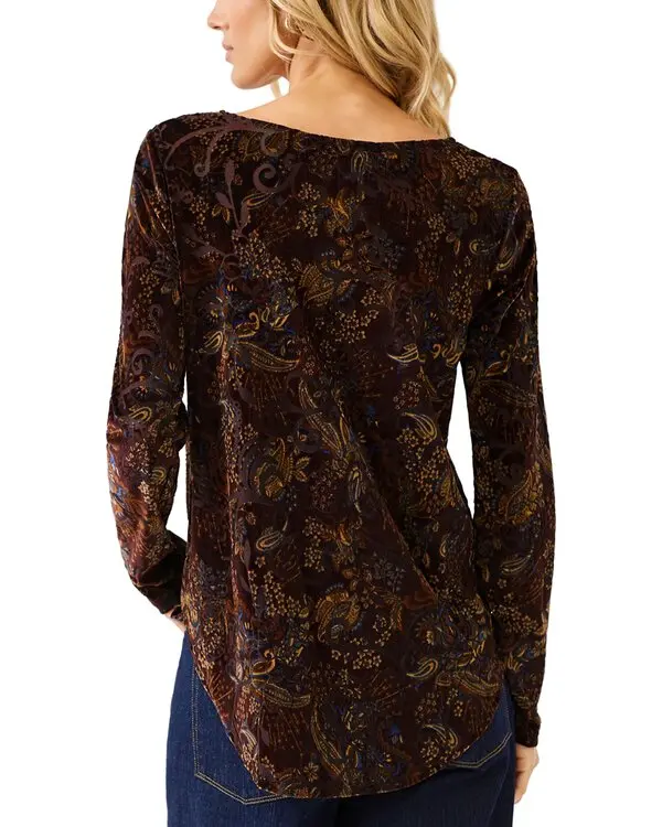 Karen Kane Velvet Burnout Long Sleeve Top