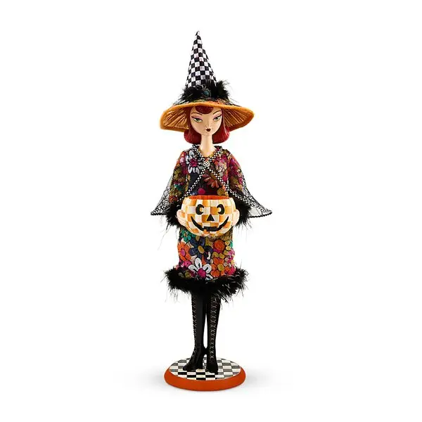 MACKENZIE-CHILDS Glamoura Fabric Witch With Pumpkin