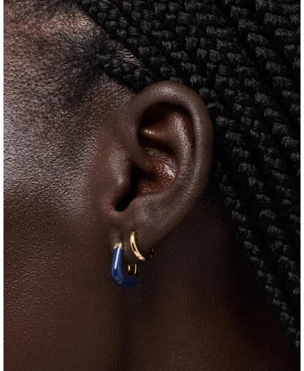 ANA LUISA Huggie Dakota Mini Navy Earrings