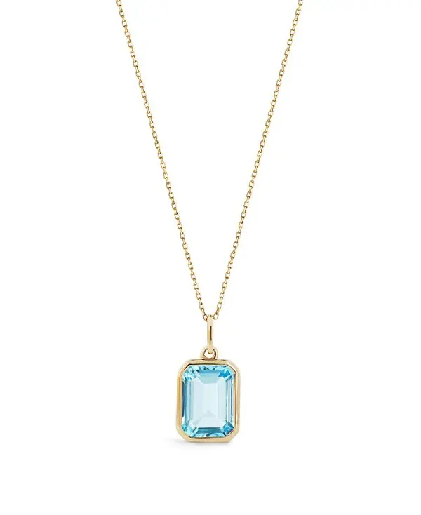 ANA LUISA Solid Yellow Gold Spritz Necklace With Sapphire Gemstone - Blue