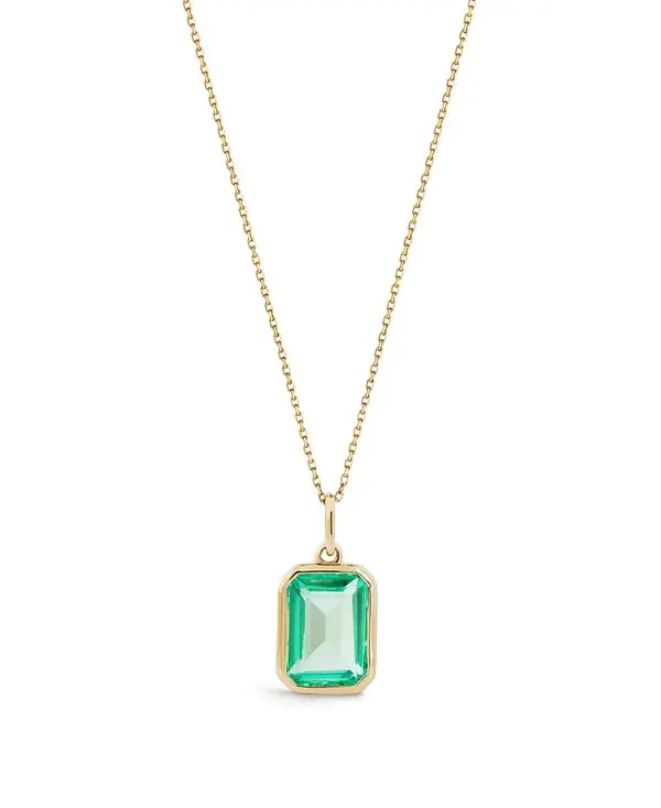 ANA LUISA Solid Yellow Gold Spritz Necklace With Sapphire Gemstone - Green