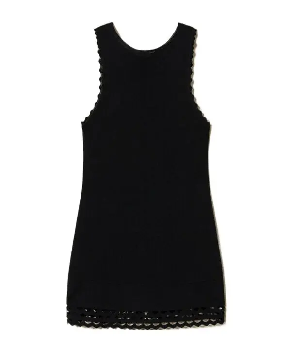 TWINSET Openwork Knit Tank Top With Scallop Rims