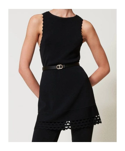 TWINSET Openwork Knit Tank Top With Scallop Rims