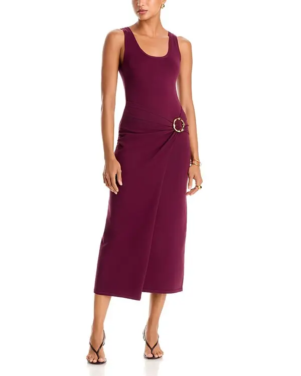 Simkhai Genne Draped Knit Midi Dress - Fig