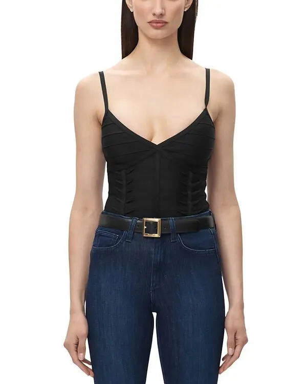 Herve Leger The Laura V Neck Bandage Top - Black