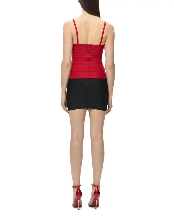 Herve Leger The Laura V Neck Bandage Top - Rouge