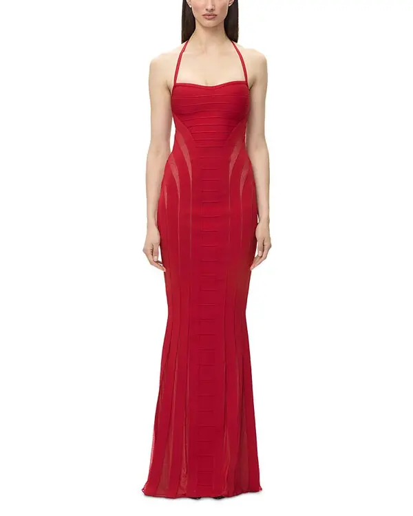Herve Leger The Katie Sheer Inset Bandage Gown