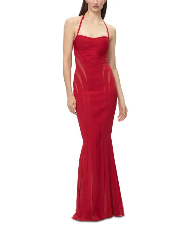 Herve Leger The Katie Sheer Inset Bandage Gown