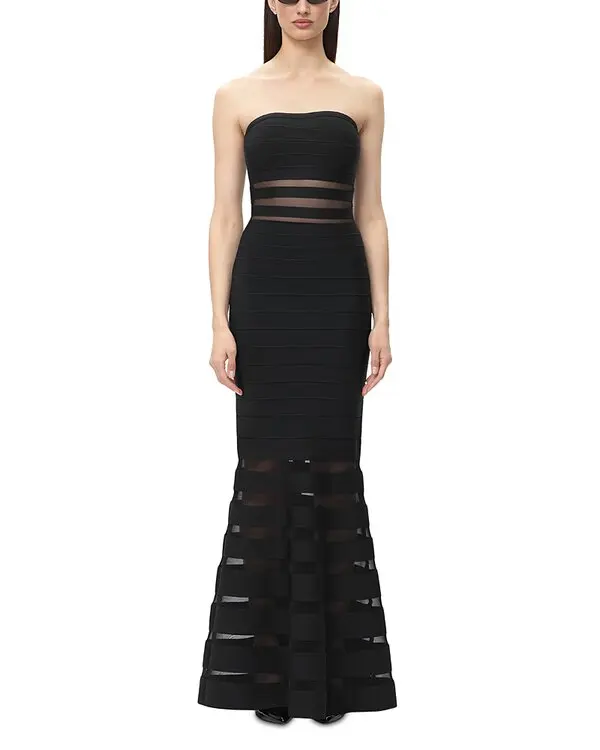 Herve Leger The Kate Sheer Inset Bandage Gown