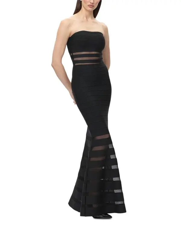 Herve Leger The Kate Sheer Inset Bandage Gown