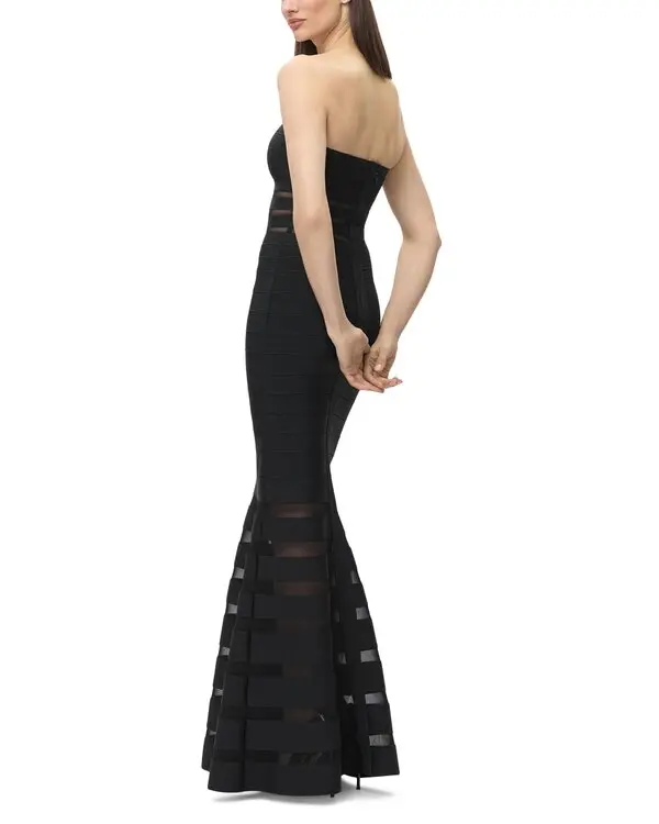 Herve Leger The Kate Sheer Inset Bandage Gown