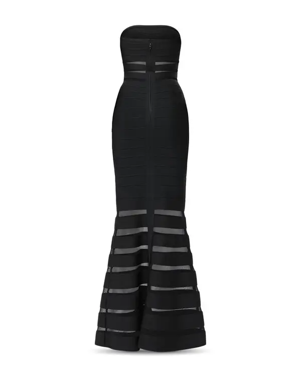 Herve Leger The Kate Sheer Inset Bandage Gown