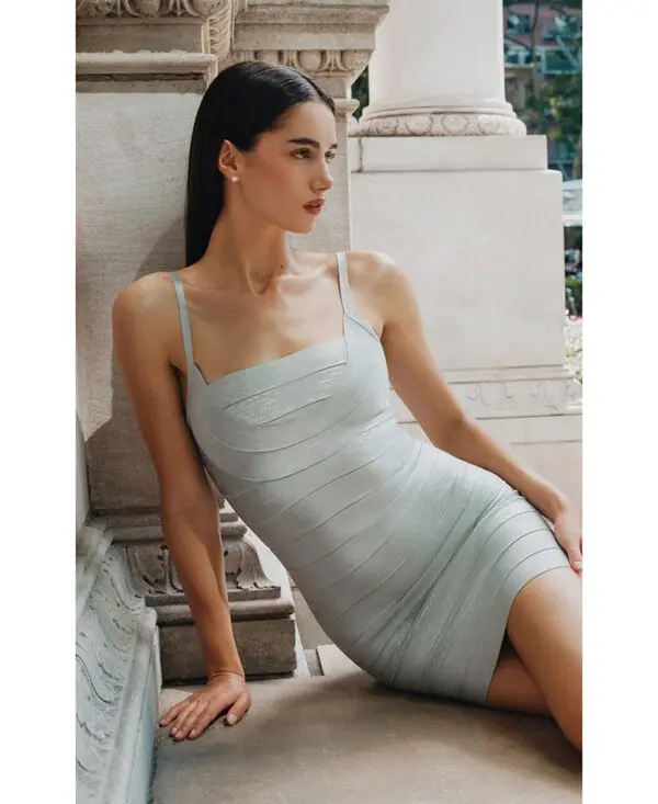 Herve Leger Metallic Strappy Mini Dress